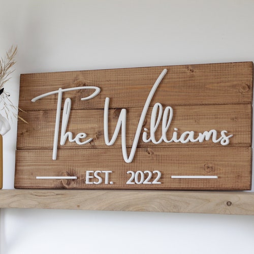 Personalized Oak Tree Name Sign Custom Wood Family Sign Last - Etsy