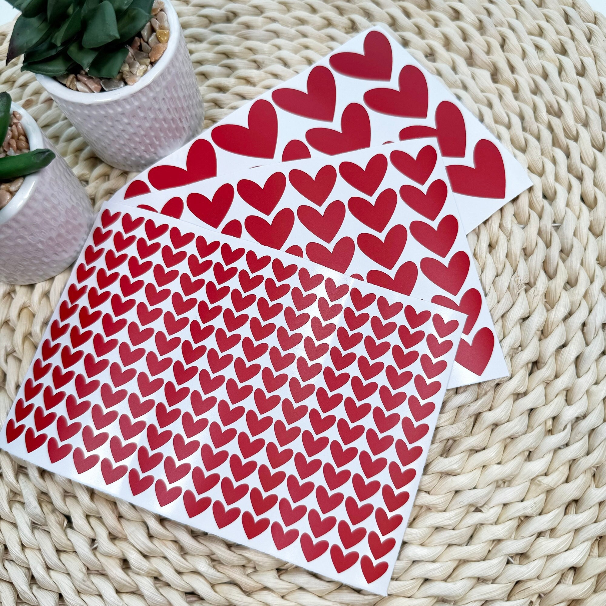 Calcomanías de corazón, calcomanías de vinilo de corazón, paquete de ...