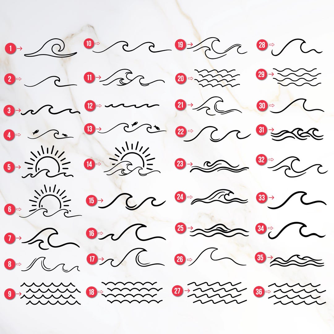 Wave Decal, Wave Sticker, Wave Car Decals, Wave Wall Decals, Wave ...