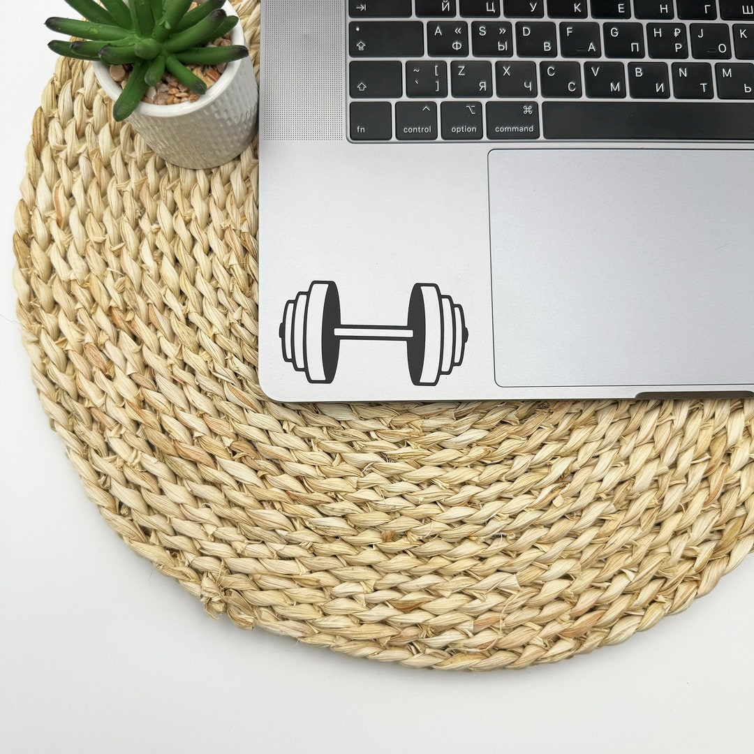 Barbell Vinyl Decal, Dumbbell Decal, Gym Decal, Barbell Sticker Laptop ...