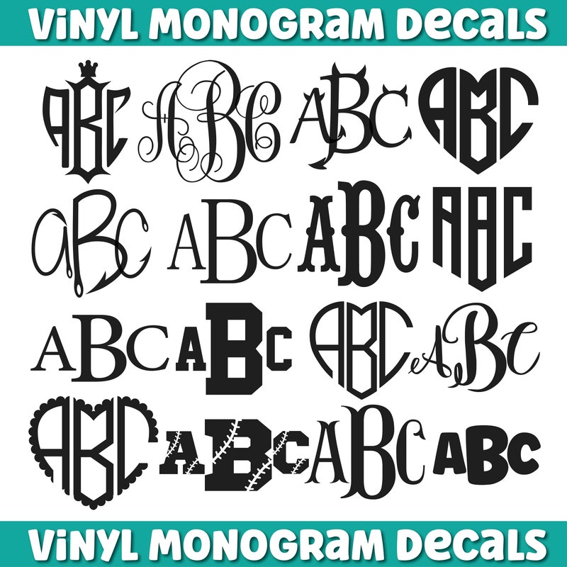 Monogram Vinyl Sticker - Etsy