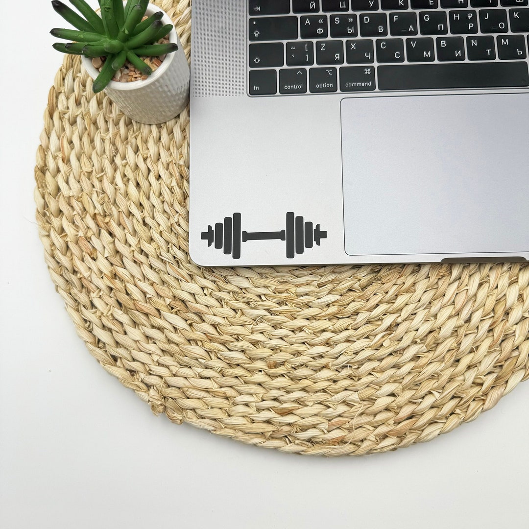 Barbell Vinyl Decal, Dumbbell Decal, Gym Decal, Barbell Sticker Laptop ...