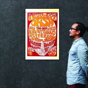Retro Concert Poster 60s Jefferson Airplane Paul Butterfield Filmore ...