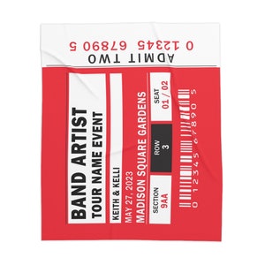 Customized Personalized Concert Ticket Music Gift Blanket - Etsy