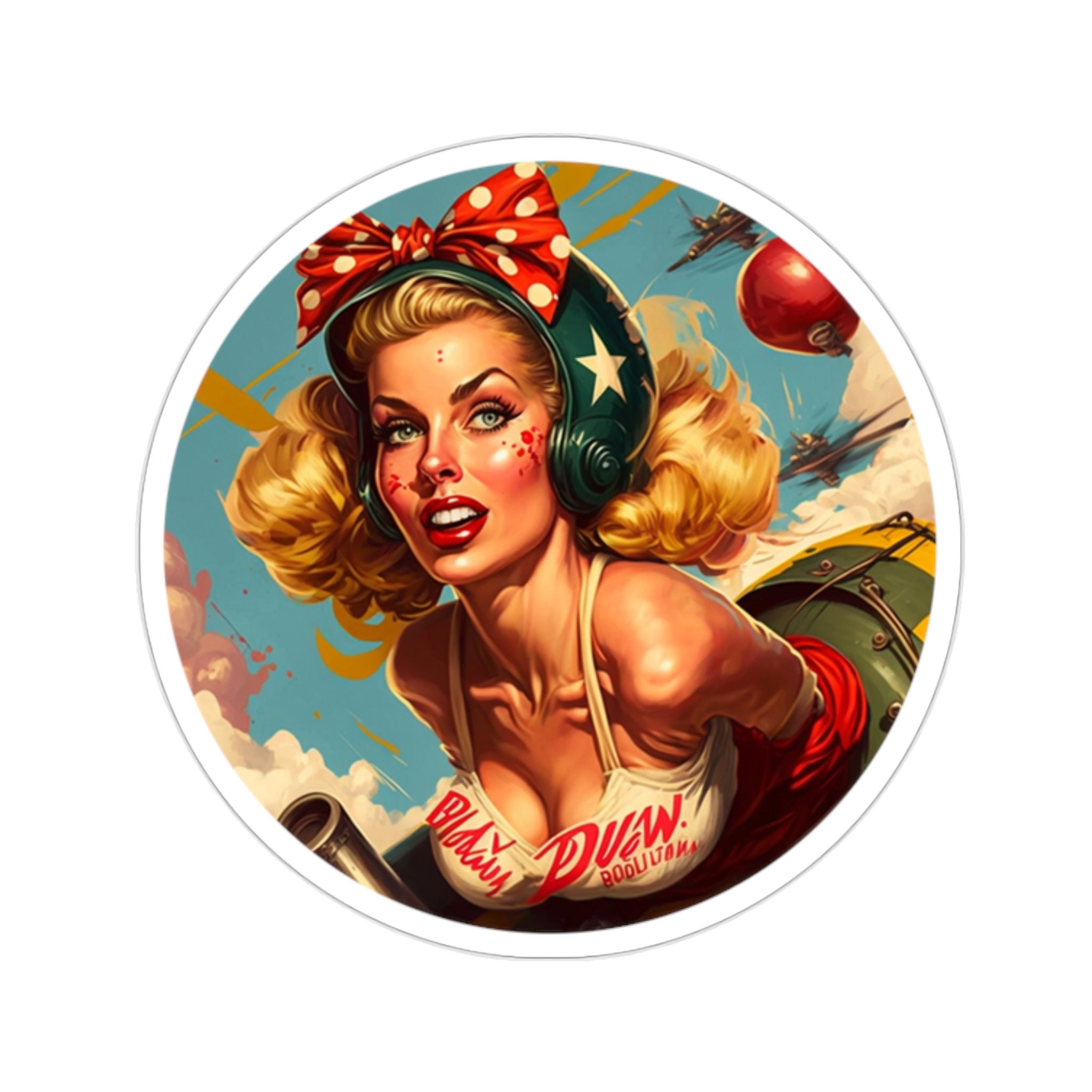 Pin Up Girl Sticker Vintage Sexy 01 For Laptop Tablet Helmet Motorcycle