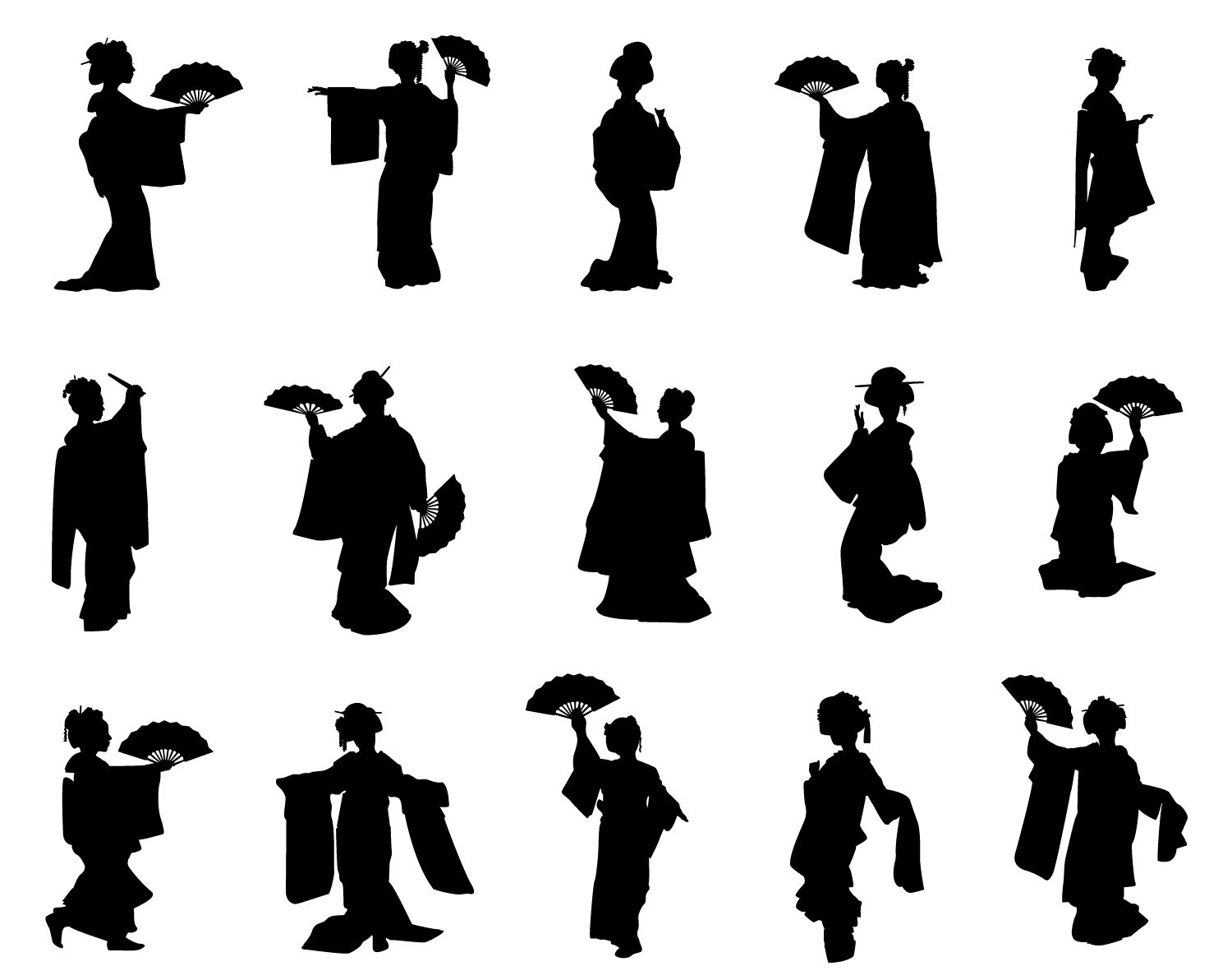 Japan Dancer Silhouette People Woman SVG Cricut Cameo Laser Cut Vector ...