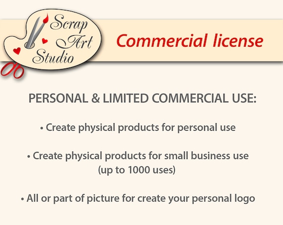 Commercial Licence for Digital Files Scrap Art Studio. SVG | Etsy