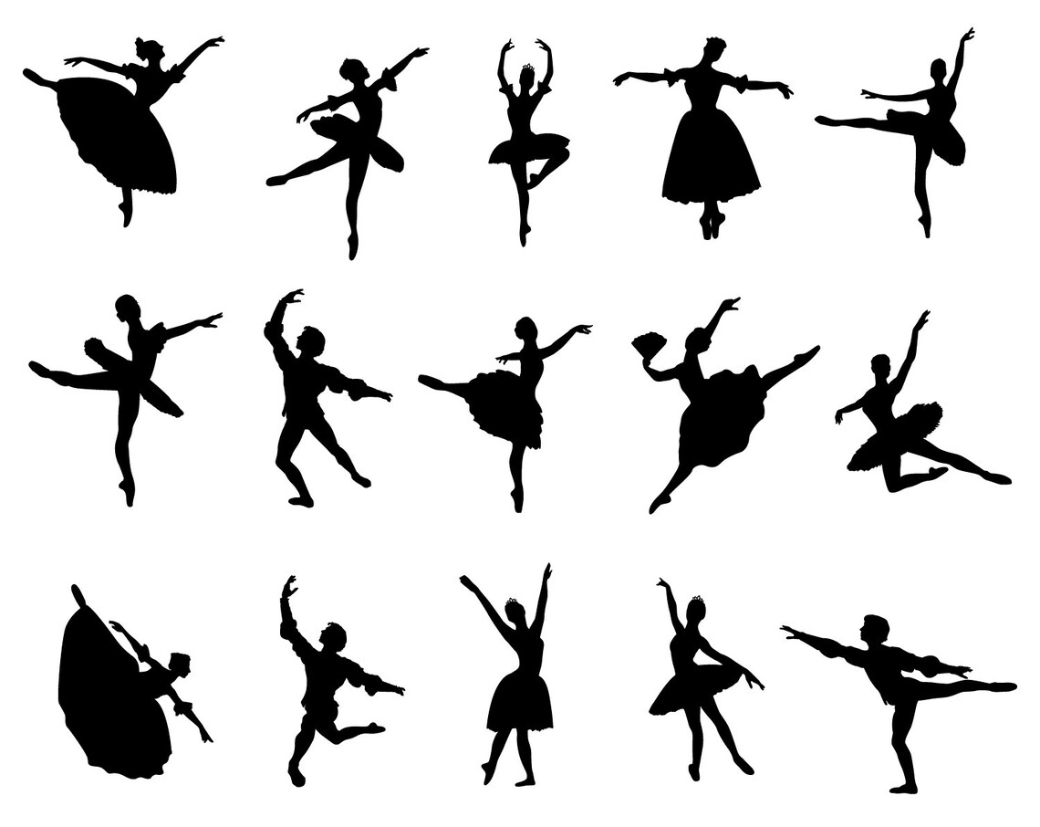 SVG Ballet Dancer Silhouette Cameo Stencil Template Files PNG ...