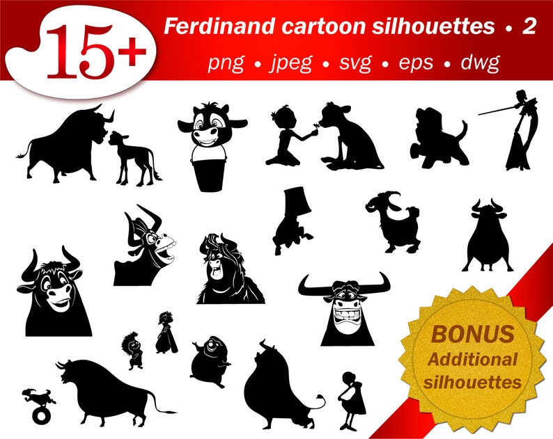Ferdinand Bull SVG Silhouette Laser Cutting Vector Files Stencil ...