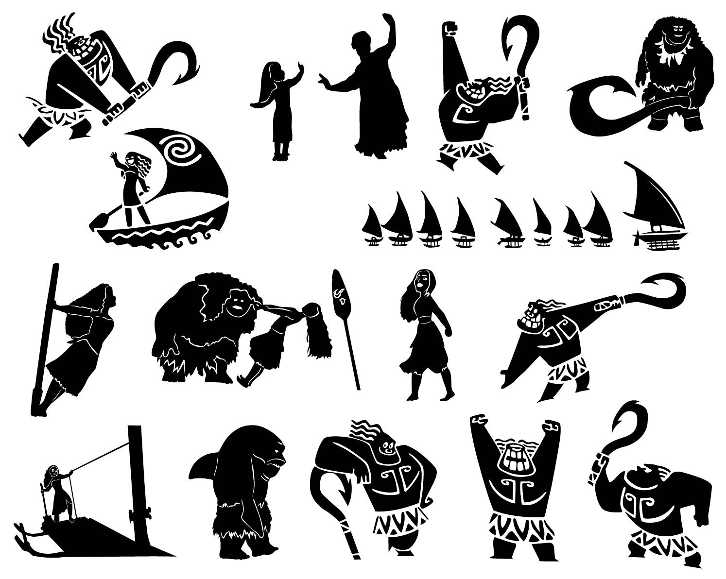 Moana Maui Tattoo Template