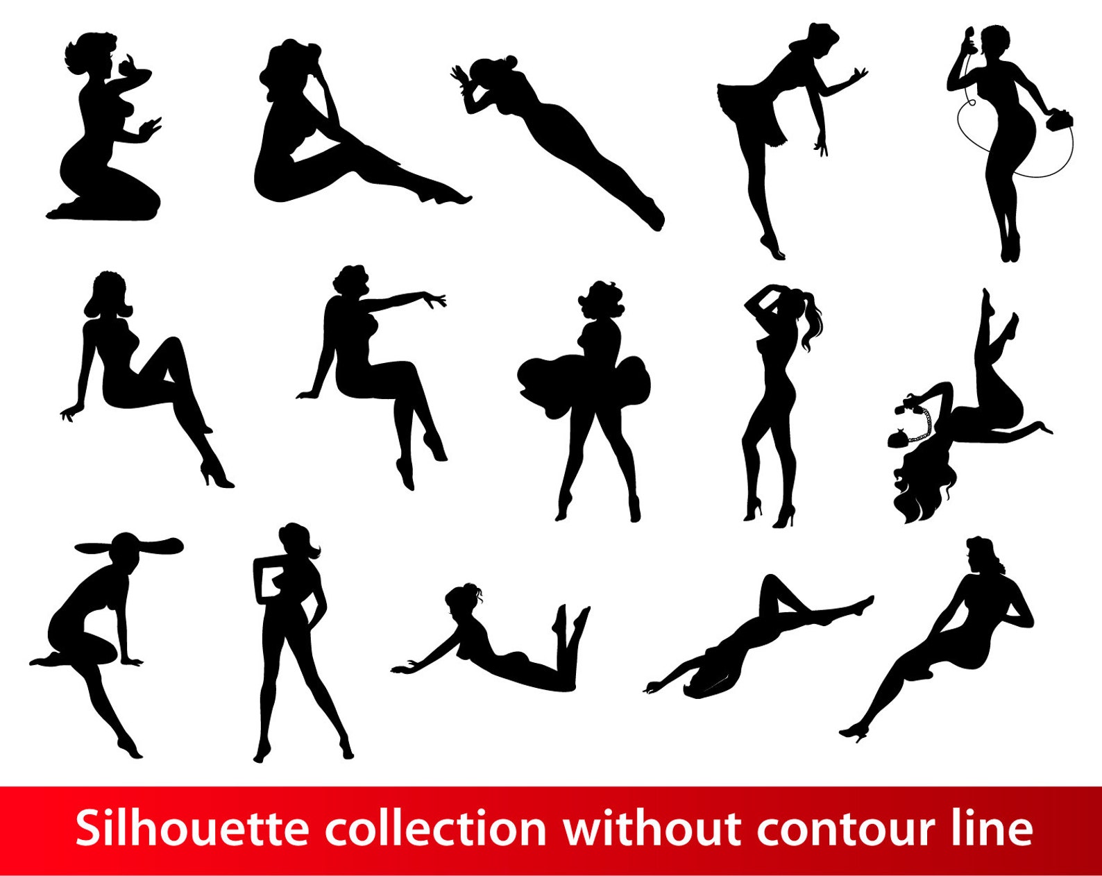 Pin Up Girl Svg Silhouette Cricut Silhouette Cameo Png Girl Silhouette Gold Glitter Editable