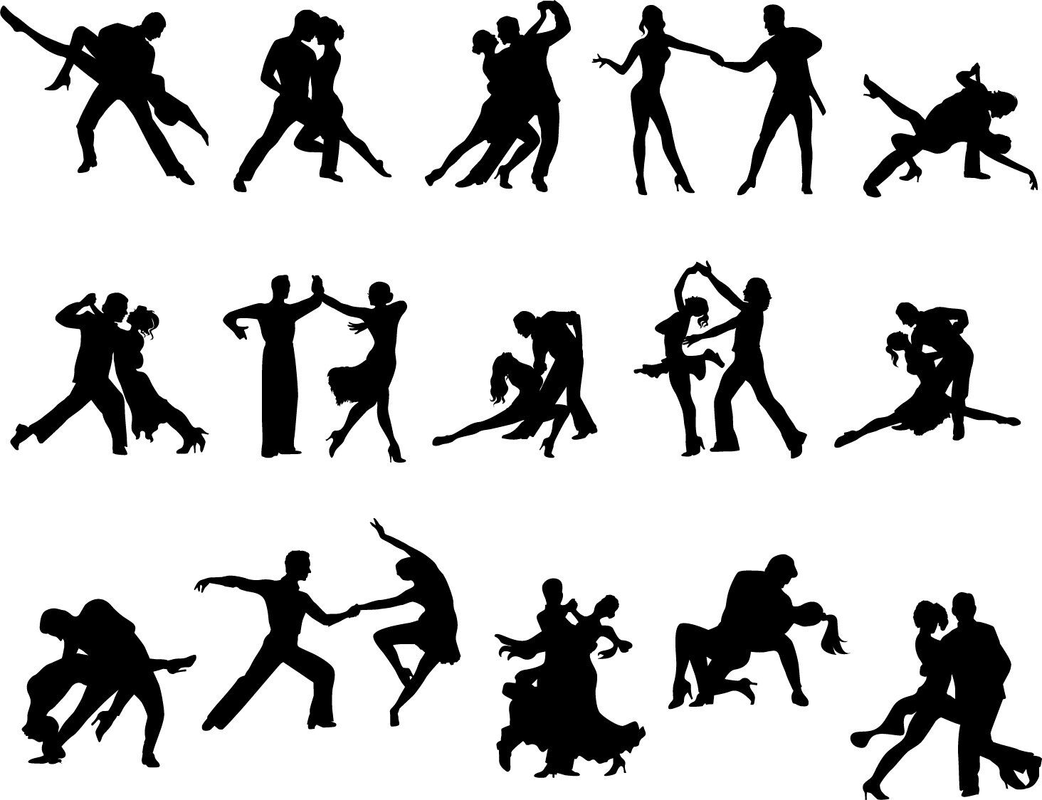 Ballroom Dancing SVG Silhouette Stencil Cricut People Dancer Silhouette ...