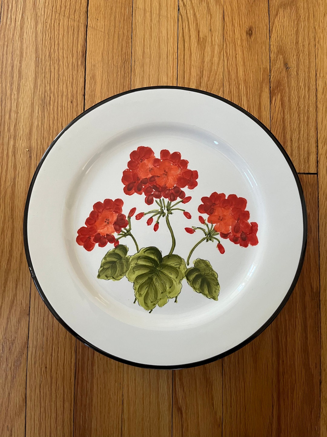 Red Flower Plates | ND Hand Painted | Made in China | Set of 4 - Etsy