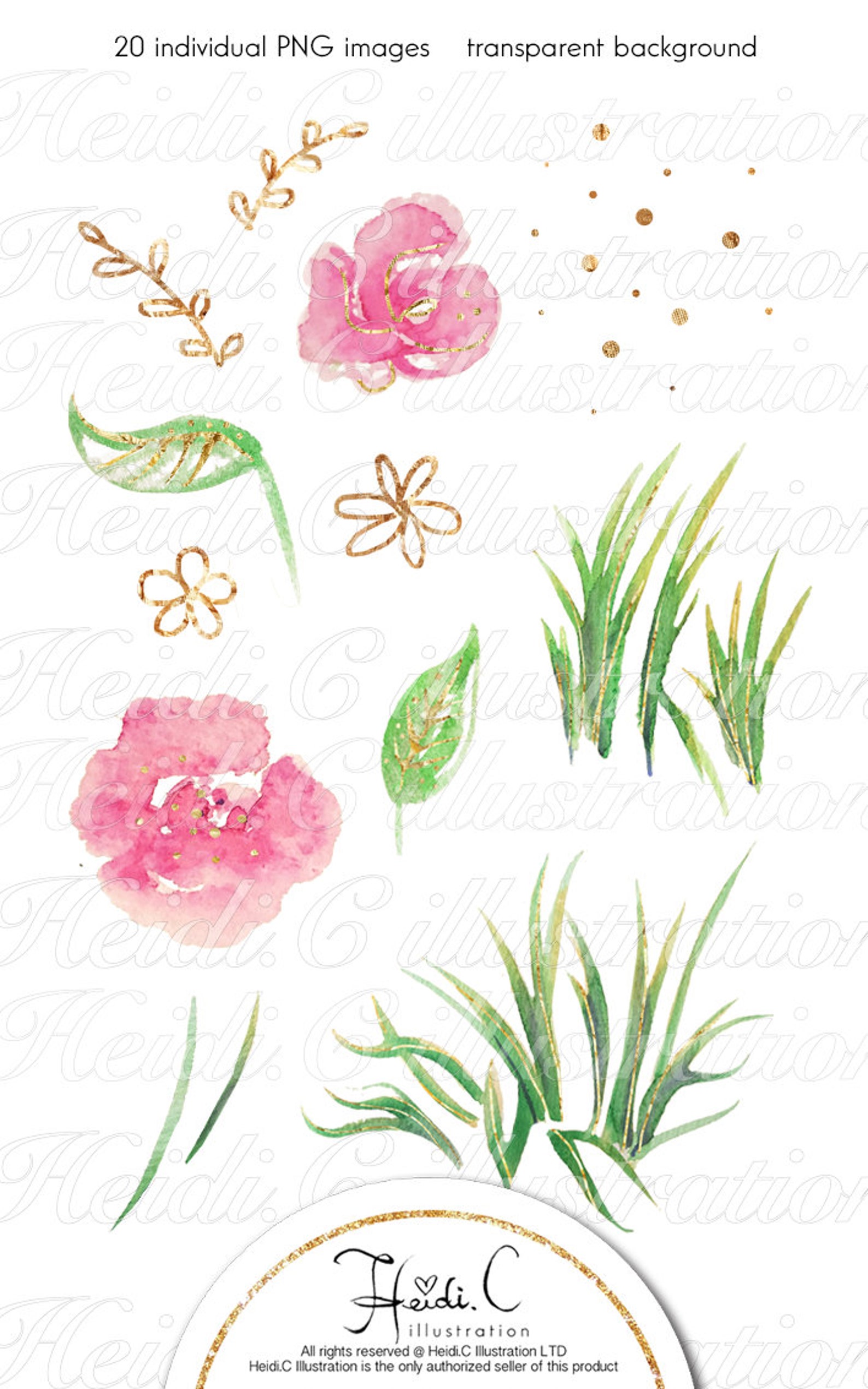 Watercolor Flowers Clipart, Pink Flowers, Mother's Day , Clip Art ...