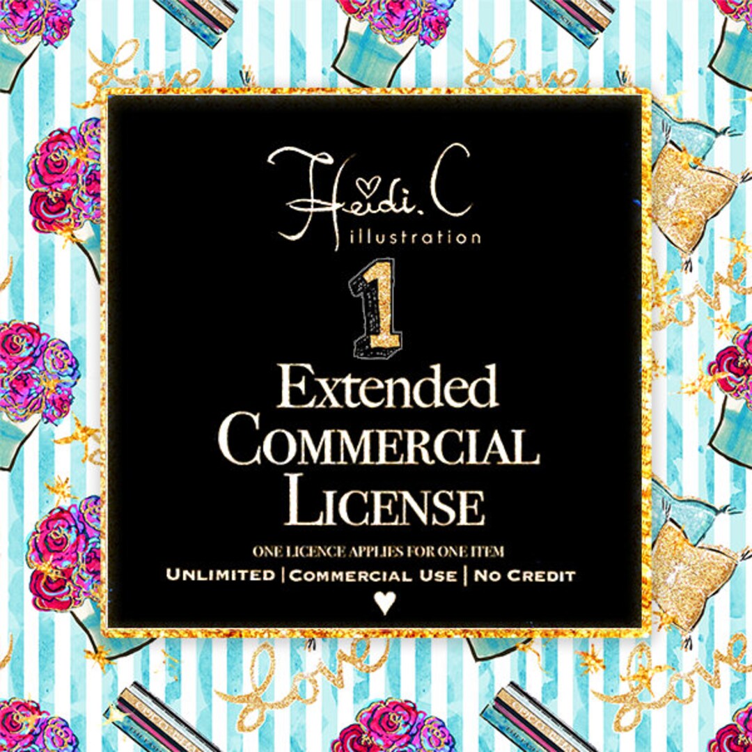 One Time Extended Commercial License for One Clipart Product |no Credit ...