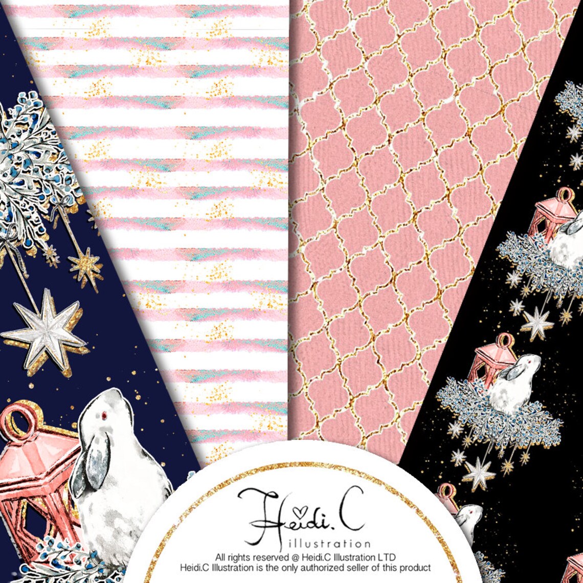 Winter Digital Paper Christmas Background Scrapbook Planner - Etsy