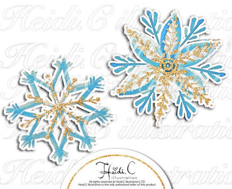 Snowflakes Clipart Winter Clip Art Snow Printables Christmas | Etsy