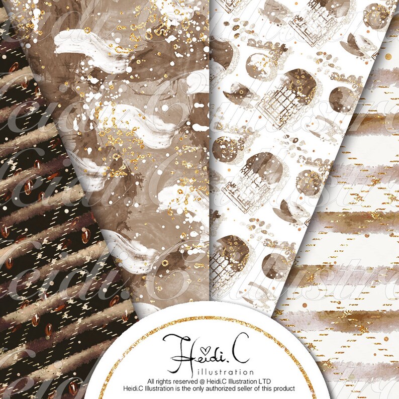Coffee Paper, Digital Coffee Paper, Coffee Scrapbook Paper, Planner ...