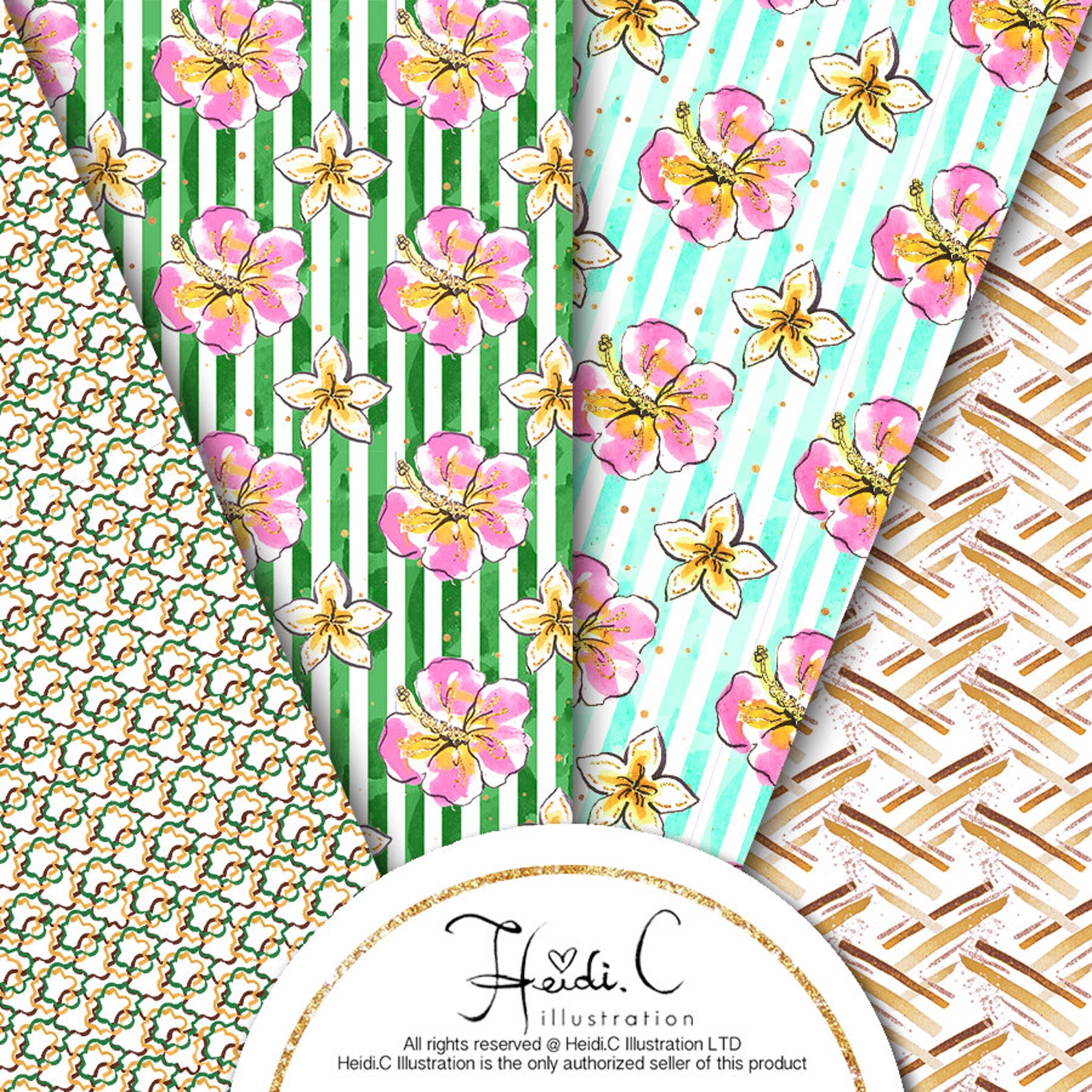 Tropical Patterns Digital Paper Pack Jungle Party Birthday Background ...