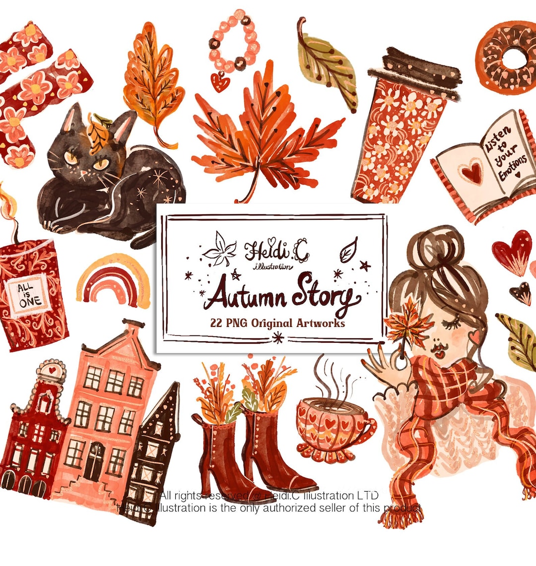 Watercolor Autumn Clipart, Autumn Girl Clipart, Autumn Clip Art, Autumn ...