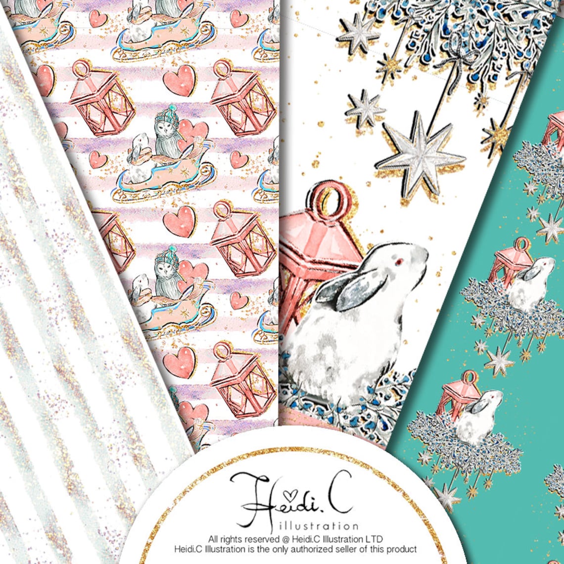 Winter Digital Paper Christmas Background Scrapbook Planner - Etsy