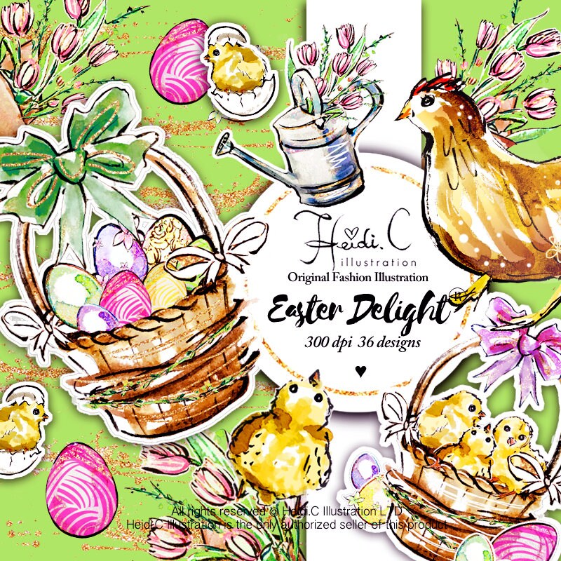 Easter Egg Clipart Easter Watercolor Clipart Spring Clipart - Etsy