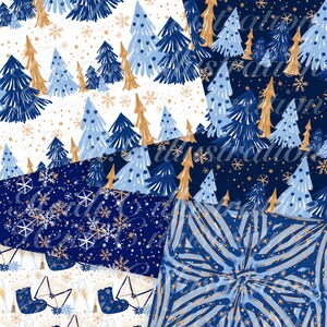 Winter Digital Paper Snowflakes Clipart Winter Background Snow Mountain ...