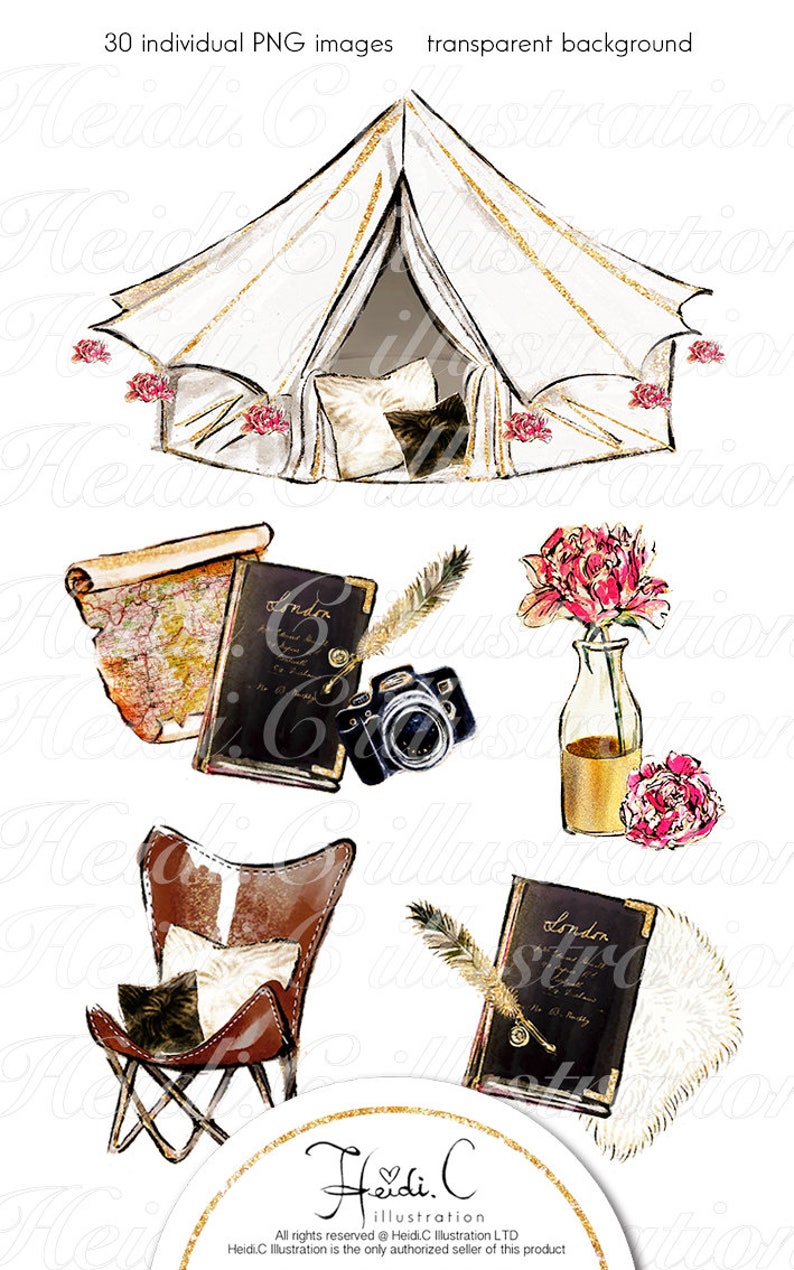 Camping Clipart Glamping Clip Art Adventure Camping Fashion Vacation ...