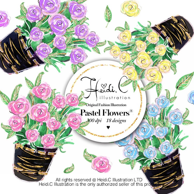 Watercolor Flowers Clipart Pink Flowers Mother's Day | Etsy Canada