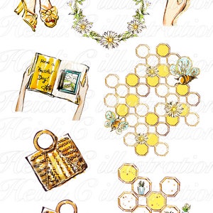 Bee Clipart Fashion Clip Art Daisy Clipart Honey Clipart Kawaii Clipart ...