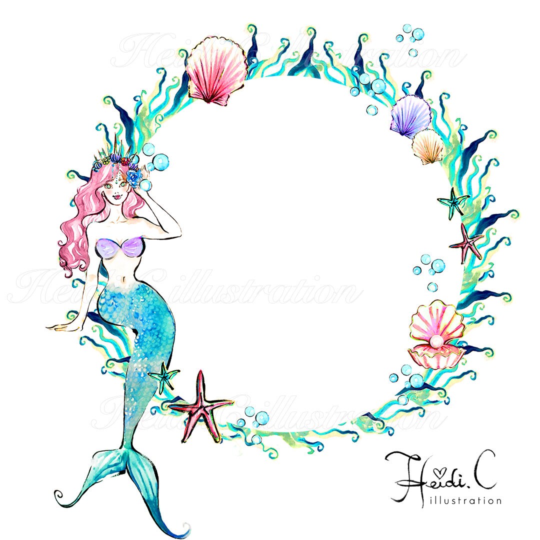 Mermaid Clipart Mermaid Clip Art Mermaid Graphics Fashion - Etsy