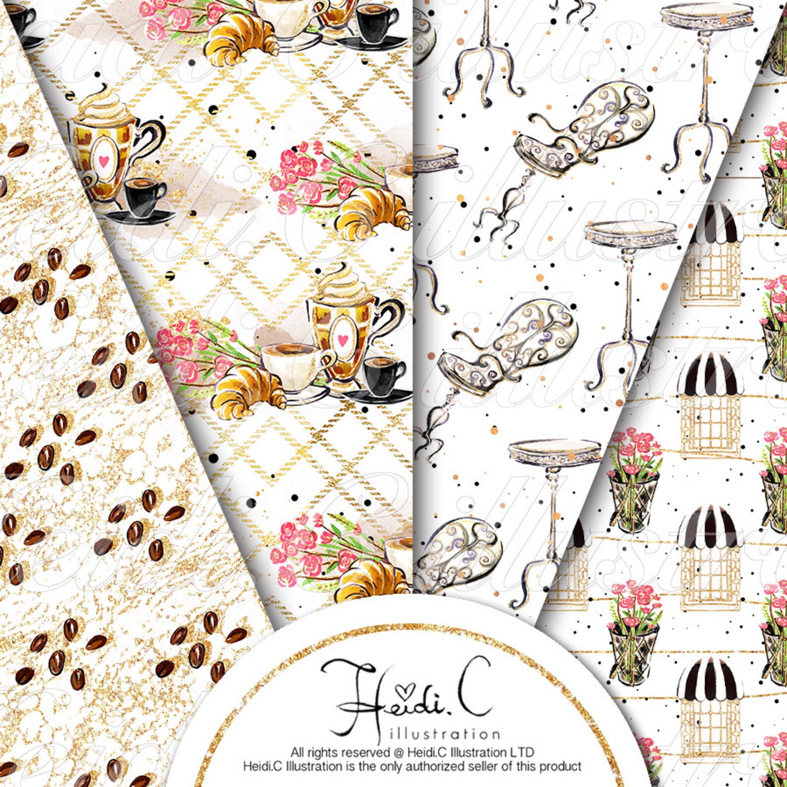 Coffee Paper, Digital Coffee Paper, Coffee Scrapbook Paper, Planner ...