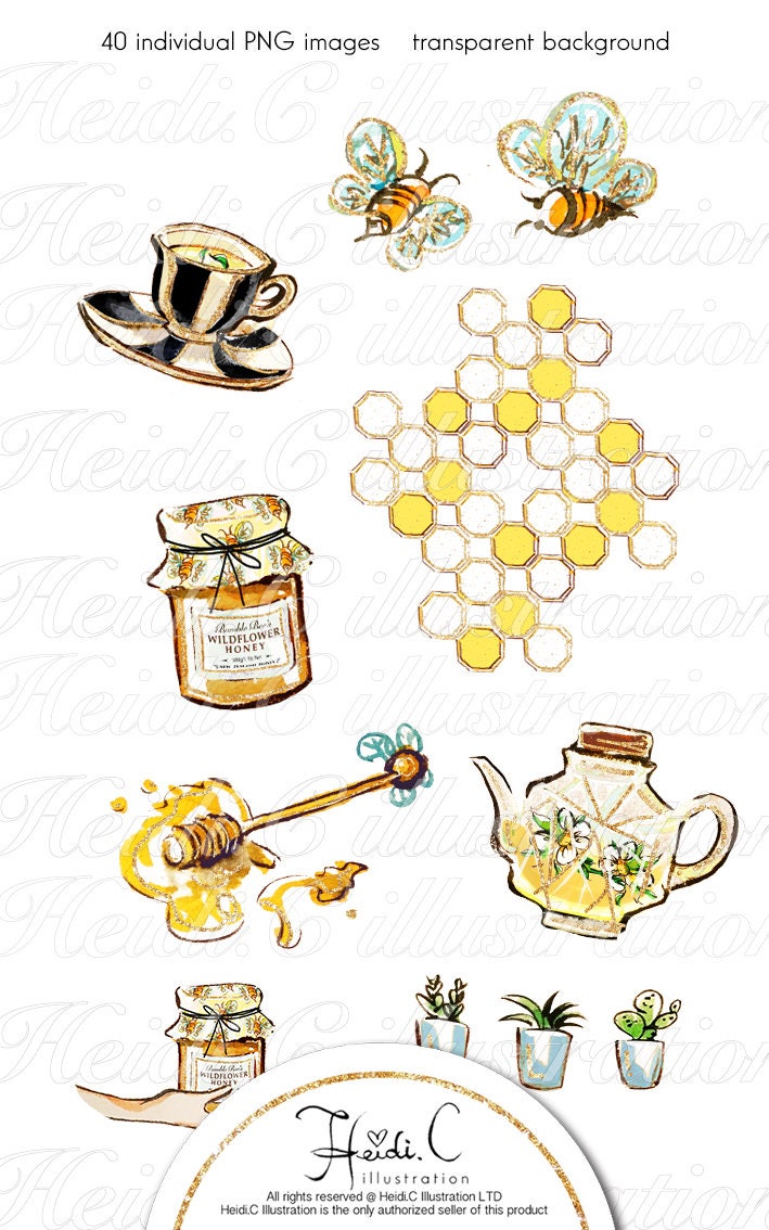 Bee Clipart Fashion Clip Art Daisy Clipart Honey Clipart - Etsy