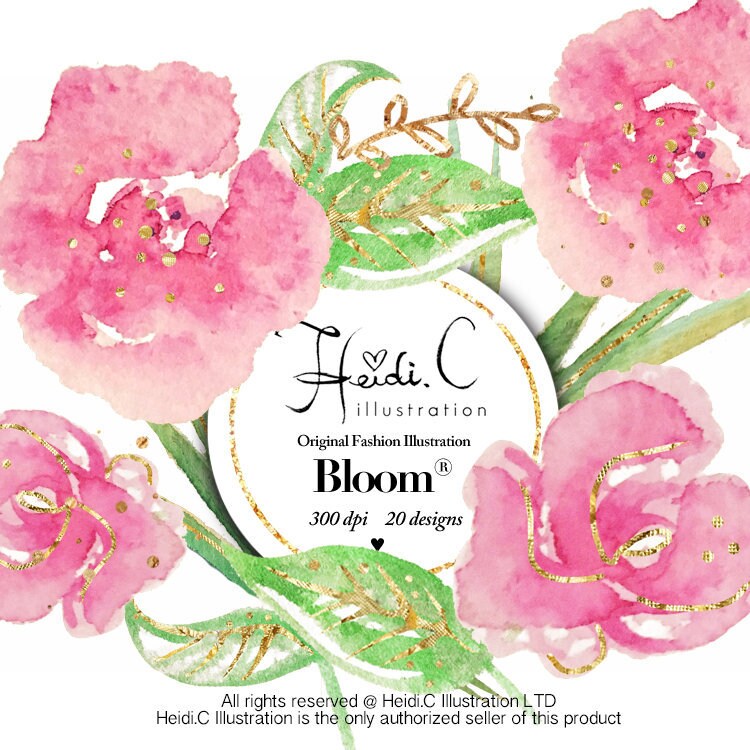 Watercolor Flowers Clipart, Pink Flowers, Mother's Day , Clip Art ...