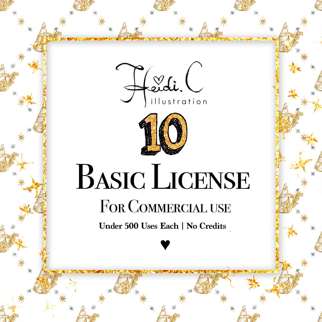 10 Basic Commercial Licenses Bundle for Commercial Use of Clipart ...