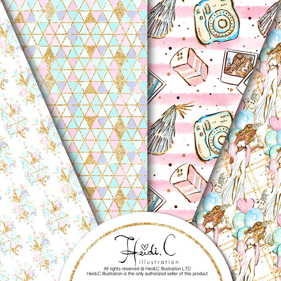 Birthday Party Digital Paper Happy Birthday Hand Painted | Etsy