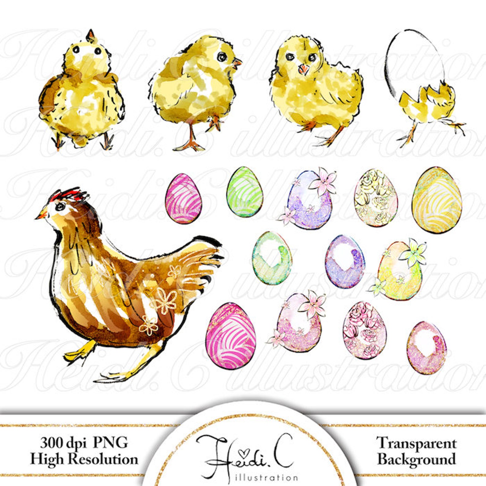Easter Egg Clipart Easter Watercolor Clipart Spring Clipart - Etsy