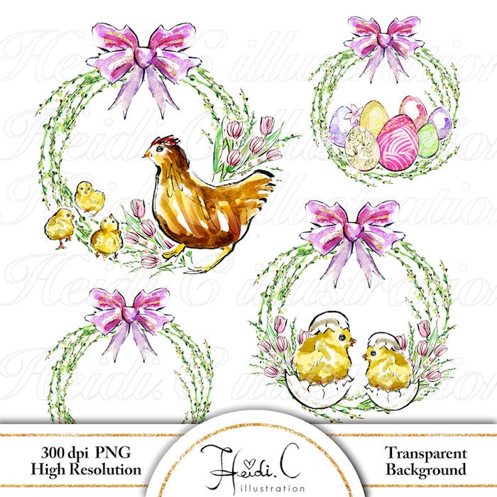 Easter Egg Clipart Easter Watercolor Clipart Spring Clipart - Etsy