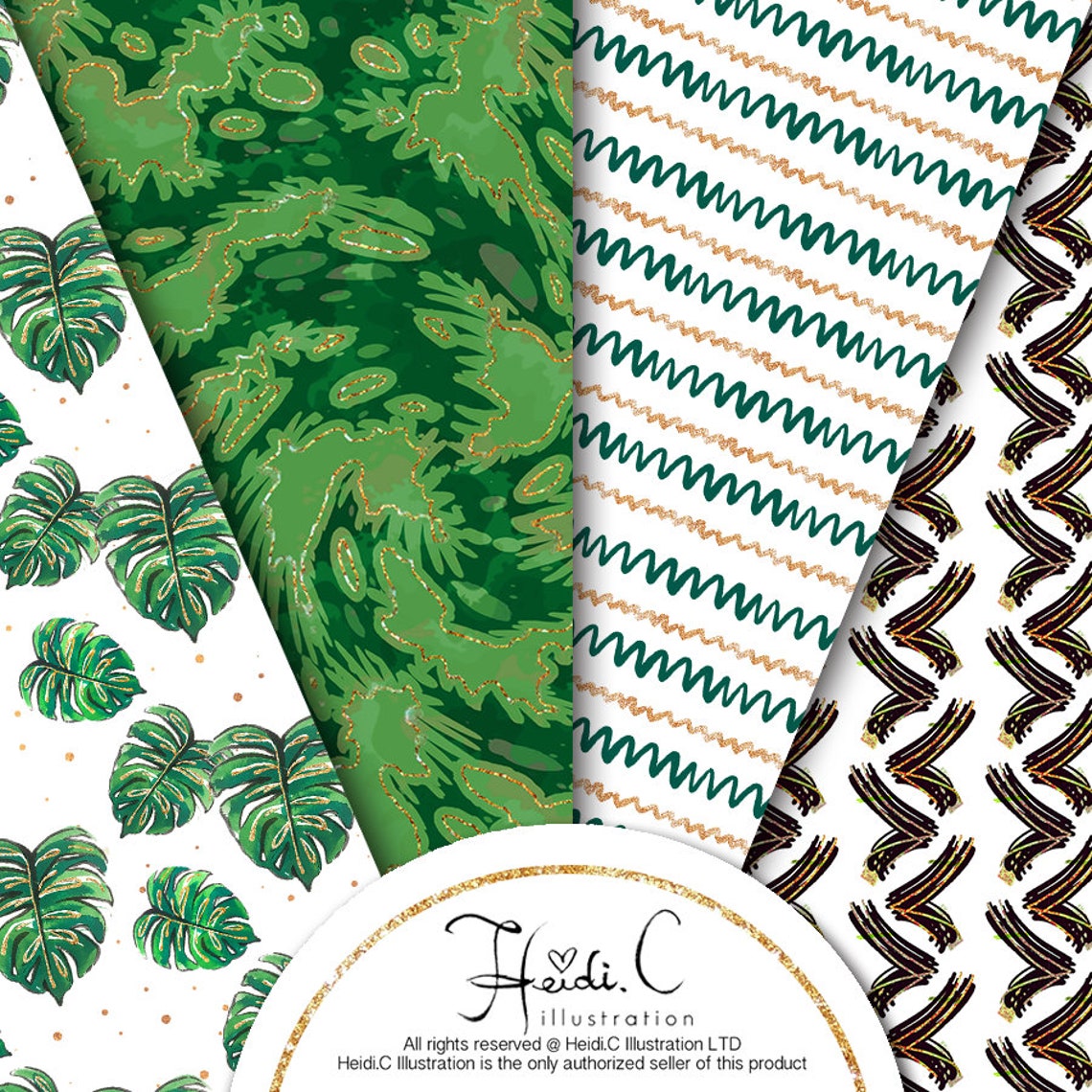 Tropical Patterns Digital Paper Pack Jungle Party Birthday - Etsy