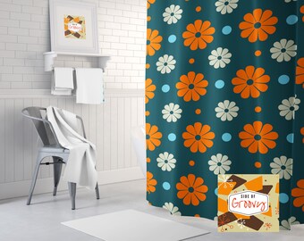 Retro shower curtain | Etsy