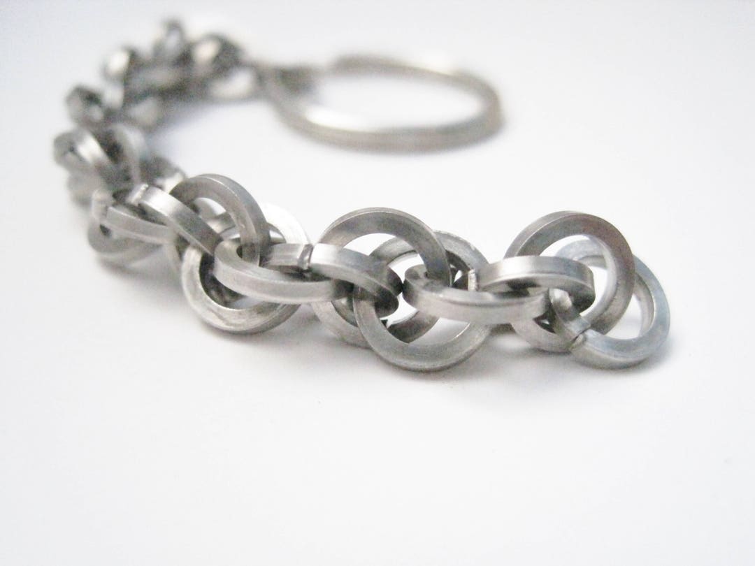 Chainmaille Keychain - Masculine Keychain - Chainmail Keychain - Metal ...