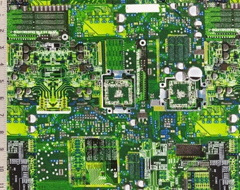 Memory Board Fabric Evil Robo Circuits by Robyriker Robotic Robots ...