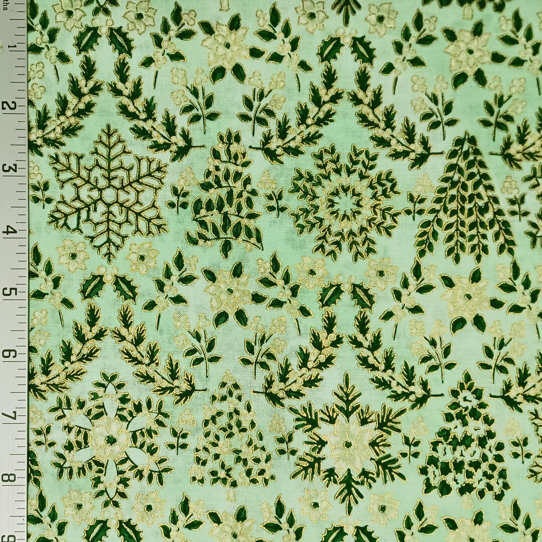 Robert Kaufman Holiday Flourish Snow Flower Cotton Fabric Christmas ...