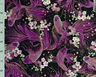 Japanese Koi Fabric - Etsy