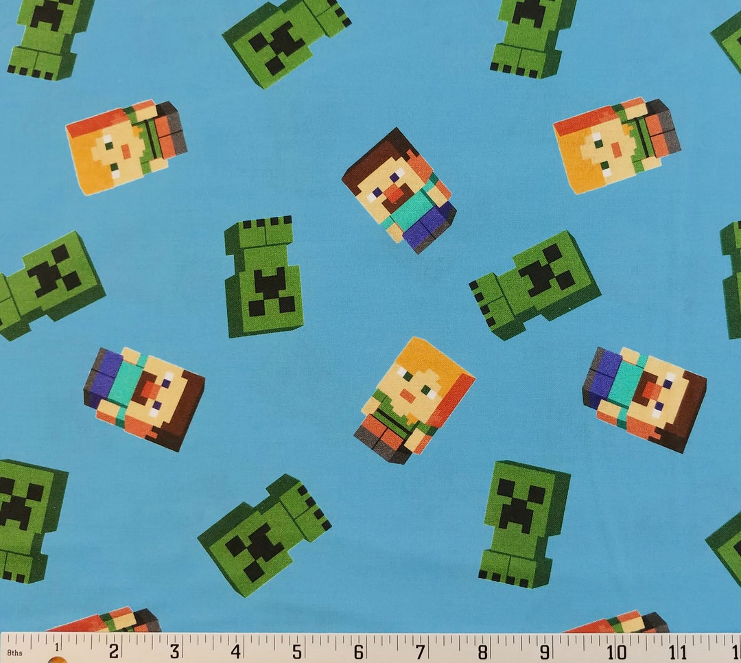 Minecraft Icons Cotton Fabric Springs Creative Mojang Creeper - Etsy
