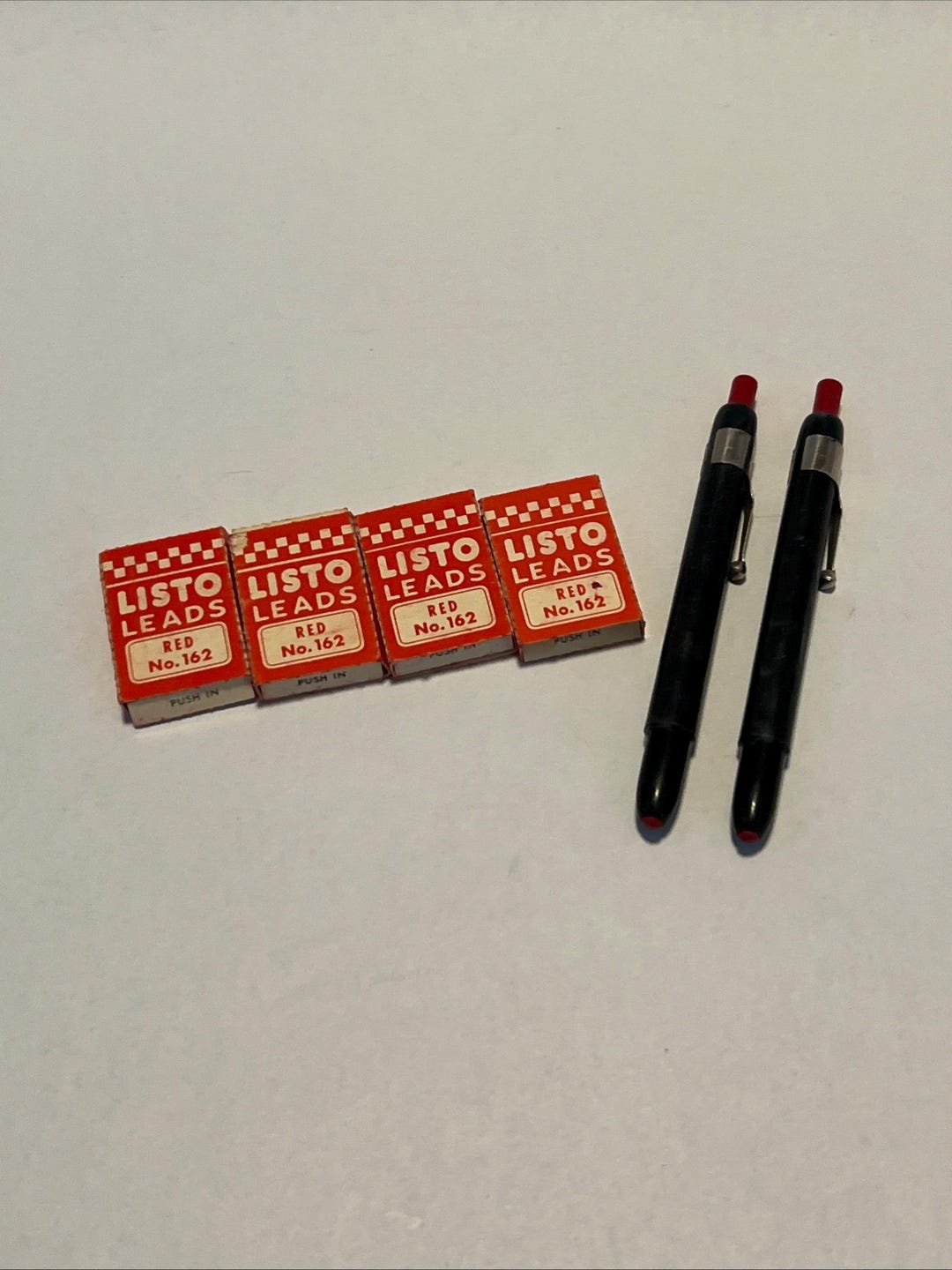 Vintage Listo Red Lead No. 162 X 4 and Two Marking Pens - Etsy