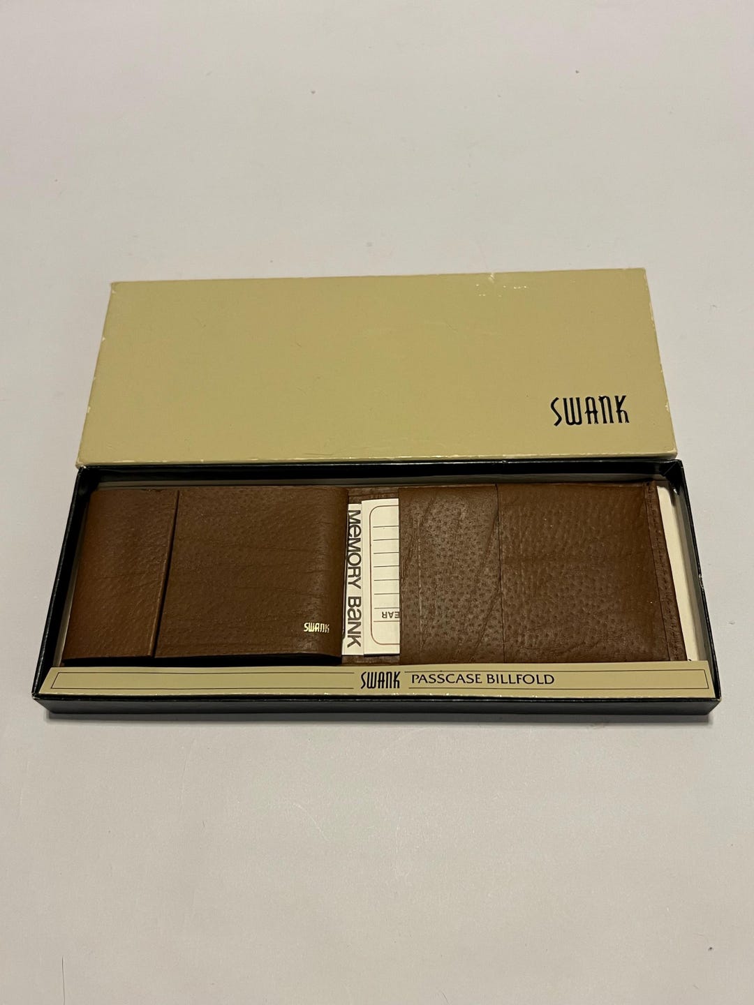 Vintage Swank Mens Leather Wallet Billfold Brown Leather New in ...