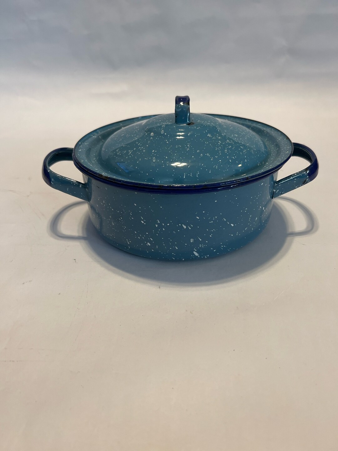 Vintage Enamel Ware Granite Ware Light Blue White Speckled 2 1/2” X 7 1 ...