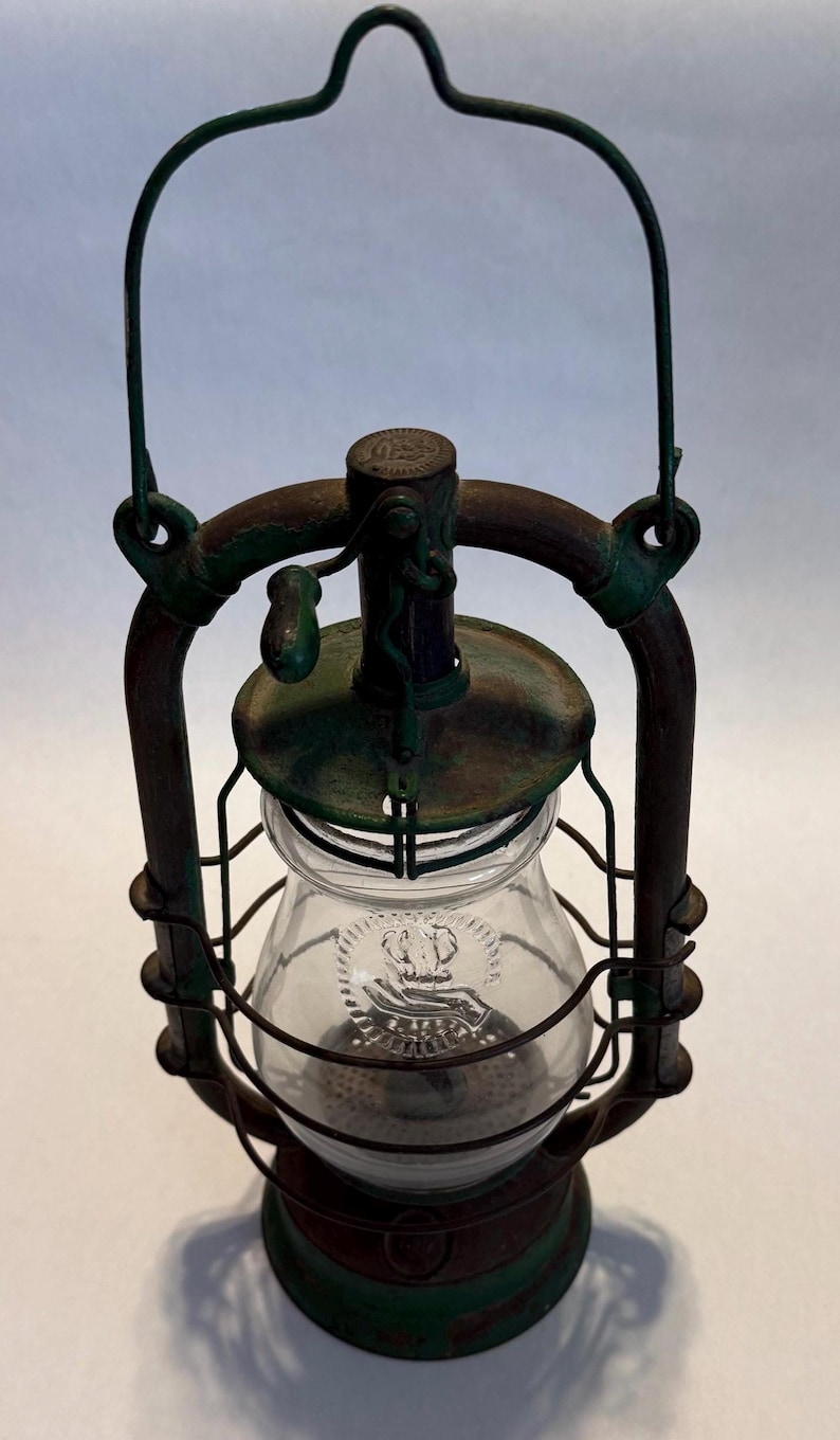 Vintage Feuerhand No. 323 Petroleum Oil Lamp Made in Germany Green ...