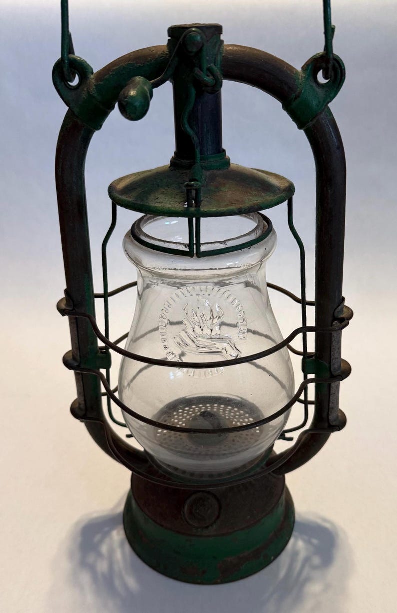 Vintage Feuerhand No. 323 Petroleum Oil Lamp Made in Germany Green ...